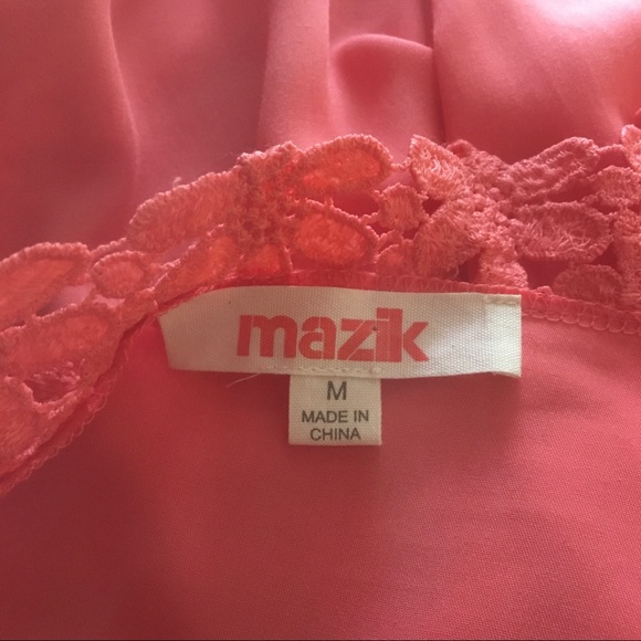 Mazik | Tops | Mazik Nwot Coral Pink Lace Floral Blouse Medium | Poshmark